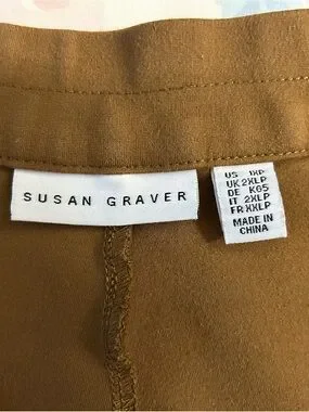 Susan Graver | Pants & Jumpsuits | Susan Graver Brown Stretch Knit Top ...